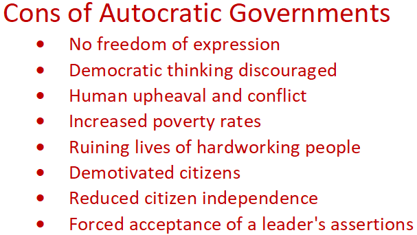 cons of autocrtic government - ECstep